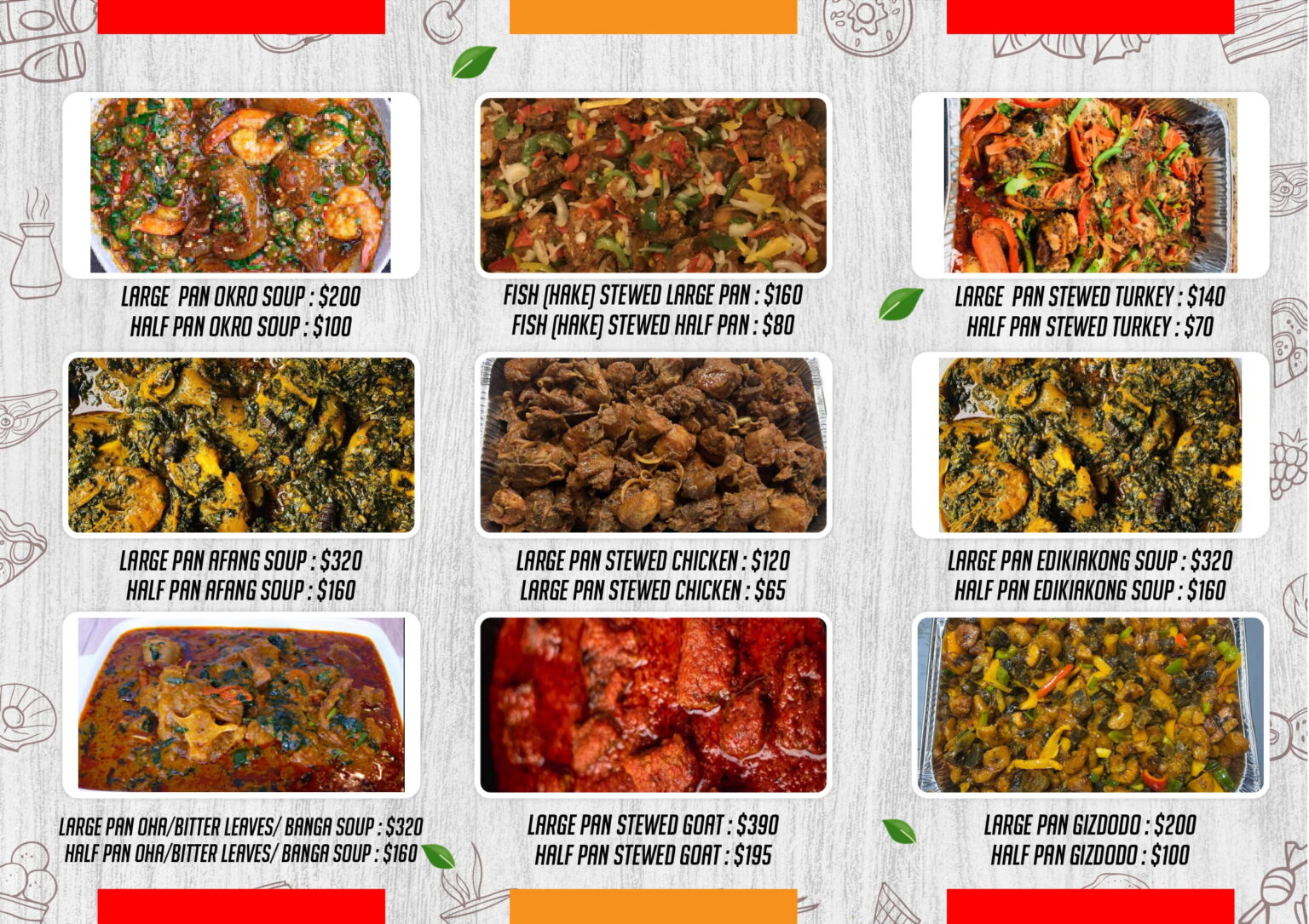 Menu – Olatee African Cafe