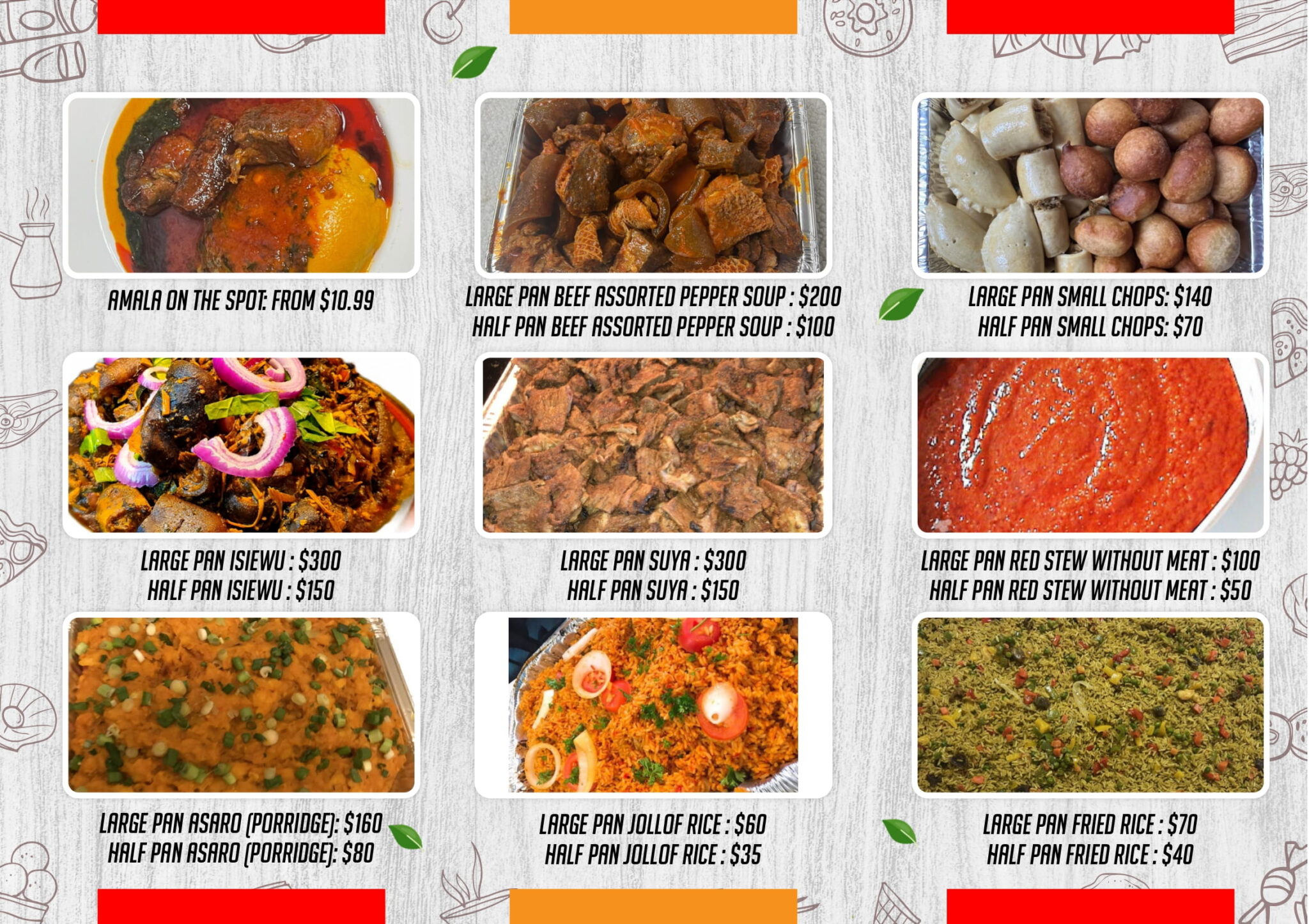 Menu – Olatee African Cafe