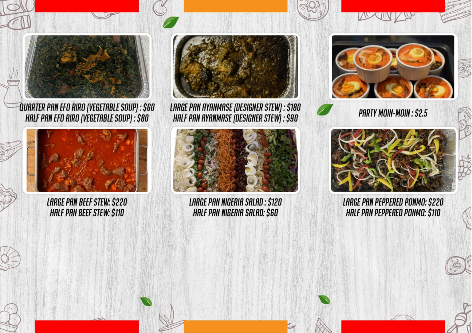 Menu – Olatee African Cafe