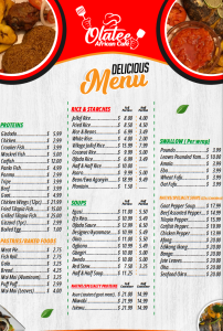Menu – Olatee African Cafe