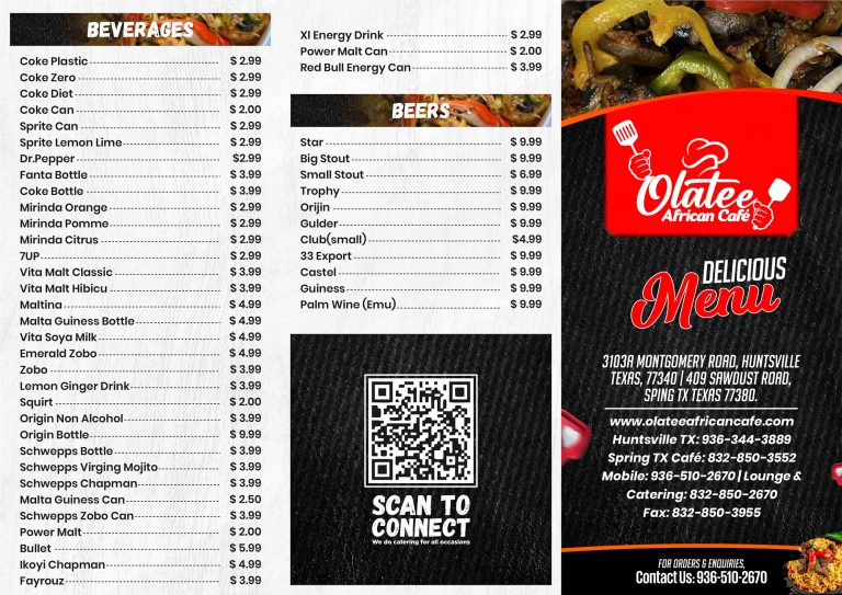 Menu – Olatee African Cafe